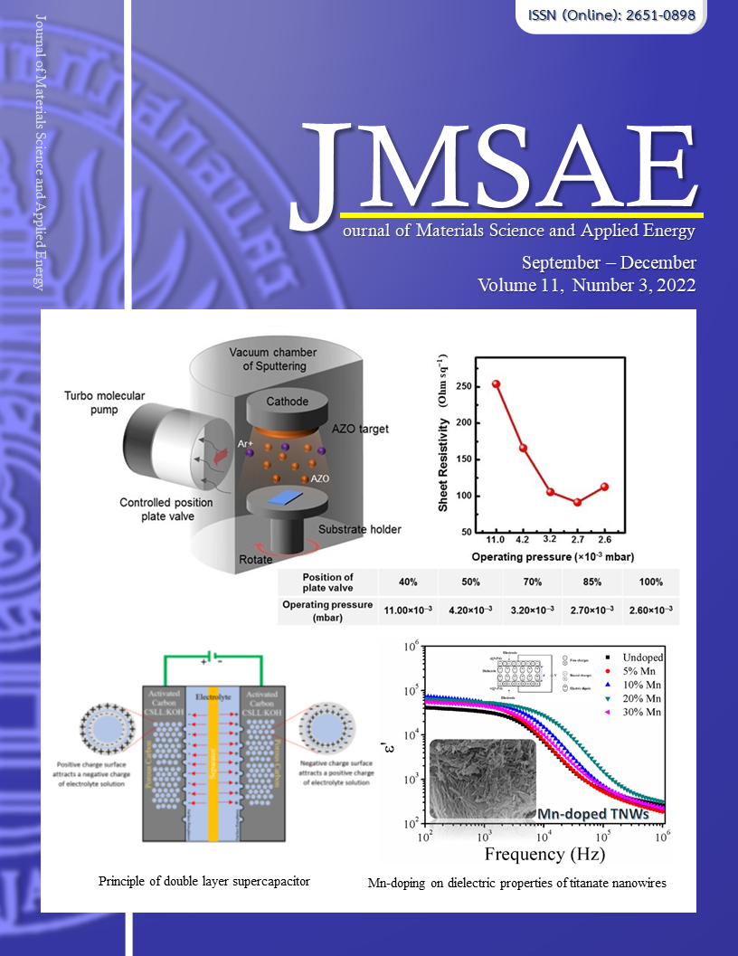 Journal of materials science and applied energy Vol. 11 No. 3 (September – December 2022) – E ...